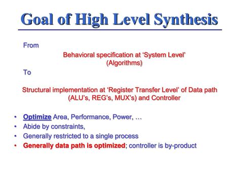 PPT ENGG3190 Logic Synthesis High Level Synthesis PowerPoint Presentation ID 4125737