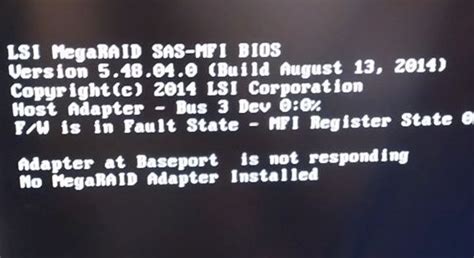 LSI F W Is In Fault State MFI Register State 0xF0010002 Internet Lab Ru