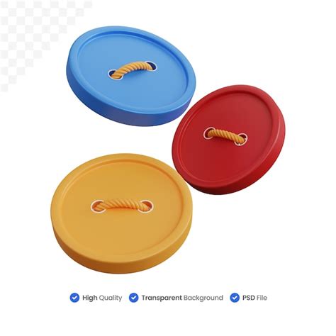 Premium Psd 3d Rendering Three Shirt Button Isolated