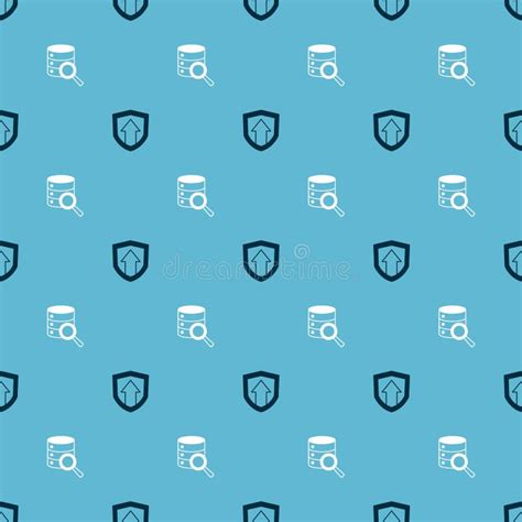 Set Financial Growth And Server On Seamless Pattern Vector Stock Vector Illustration Of