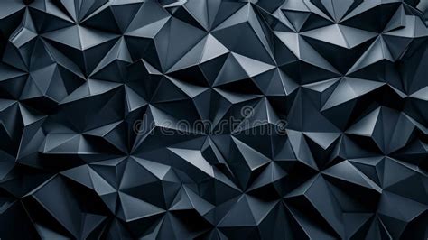 A Dark Abstract Background With Geometric Shapes Rendered In The Style Of Lowpoly The Surface