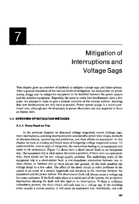 Pdf Mitigation Of Interruptions And Voltage Sags