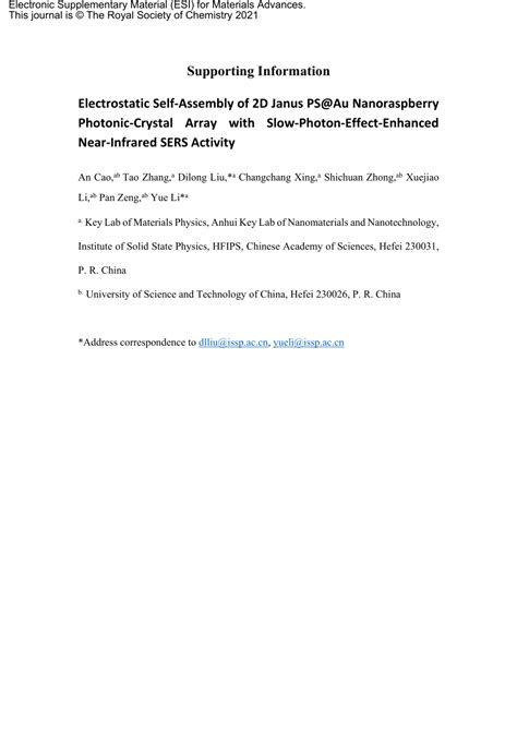 Pdf Electrostatic Self Assembly Of 2d Janus Psau Nanoraspberry Photonic Crystal Array With