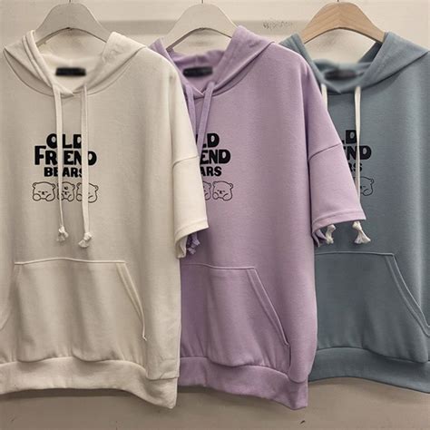 3컬러 올드베어반팔후드티 곰돌이후드티 반팔후드티 후드반팔티 여름후드티 여름반팔후드티 후드 후드티셔츠 후드티 곰돌이티셔츠 여성반팔후드티 여자반팔후드티 중고등학생 학생반팔후드티