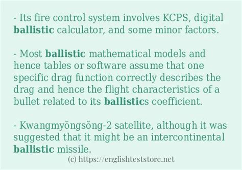 Ballistic Example Sentences Englishteststore Blog