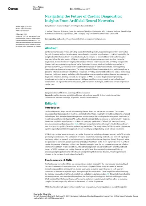 Pdf Navigating The Future Of Cardiac Diagnostics Insights From