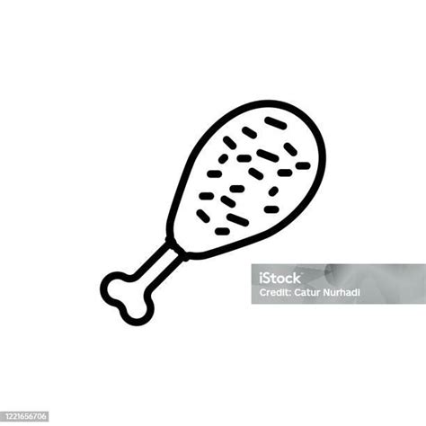 프라이드 치킨 아이콘 벡터 일러스트 템플릿 디자인 유행 가금류에 대한 스톡 벡터 아트 및 기타 이미지 가금류 가득 찬 고기 Istock