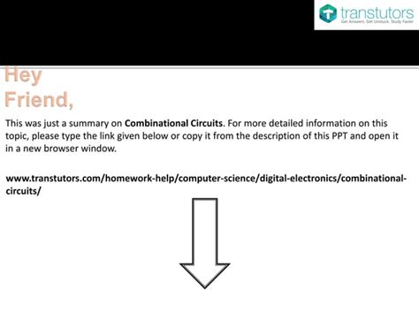 Combinational Circuits Computer Science Ppt
