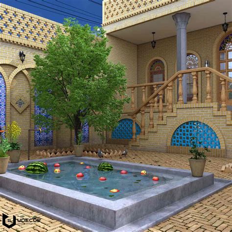 دانلود صحنه سه بعدی خانه سنتی قدیمی ایرانی آبجکت 3d