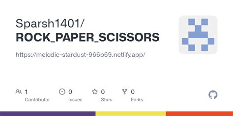 GitHub Sparsh ROCK PAPER SCISSORS Https Melodic Stardust B Netlify App