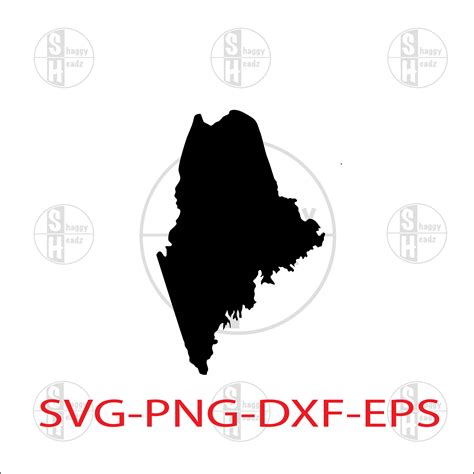Maine Svg Files Maine Cut Files Maine Clip Art Maine Map Svg Etsy