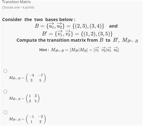 solved transition matrix choose one 4 points consider the