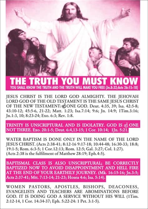 The Truth You Must Know Christianity Etc Nigeria