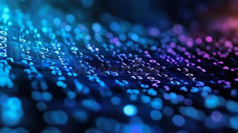 Abstract Digital Background Featuring Vibrant Blue And Purple Code Patterns Illuminating The