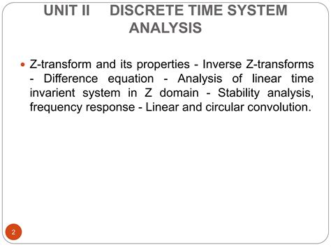 Dtsp Unit Ii Discrete Time System Analysis Pptx