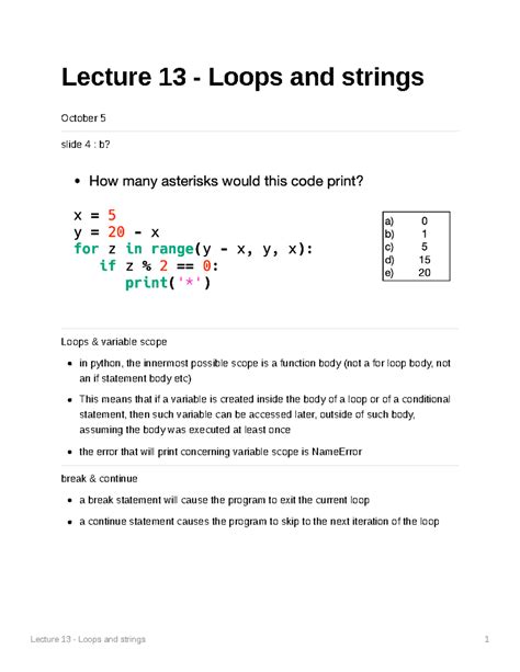 Lecture 13 Loops And Strings Lecture 13 Loops And Strings October 5 Slide 4 B Loops