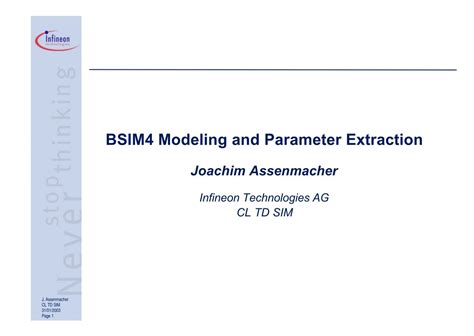 J Assenmacher “bsim4 Modeling And Parameter Extraction ”