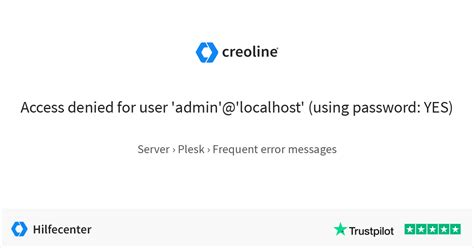 Access Denied For User Adminlocalhost Using Password Yes