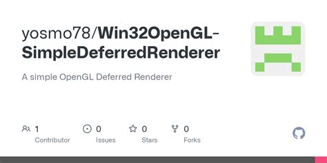 Github Yosmo78win32opengl Simpledeferredrenderer A Simple Opengl