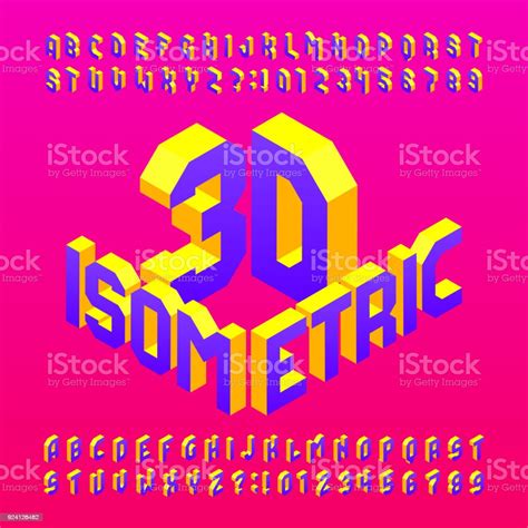 아이소메트릭 알파벳 글꼴입니다 3d 효과 문자 및 숫자 등측투영법에 대한 스톡 벡터 아트 및 기타 이미지 등측투영법 문자 블록 Istock