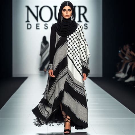 طراحی لباس زنانه با طرح چفیه فلسطینی تصاویر