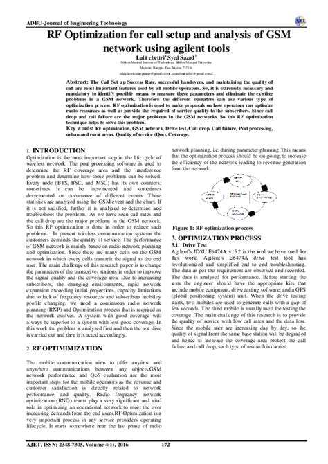Pdf Rf Optimization For Call Setup And Analysis Of Gsm Network Using Agilent Tools