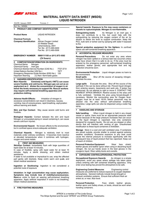 Liquid Nitrogen Hazardous Material At James Buckler Blog