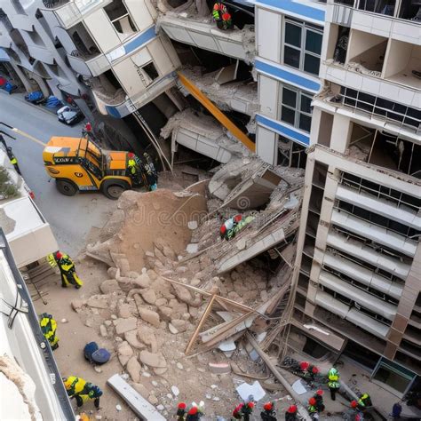 Ai Generated Image Of A Building Hit By The Earthquake Stock Illustration Illustration Of