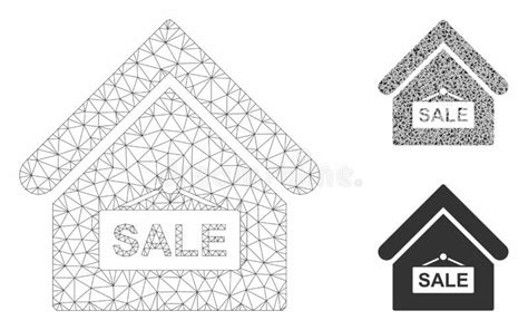 Sale Building Vector Mesh Wire Frame Model And Triangle Mosaic Icon Stock Vector Illustration