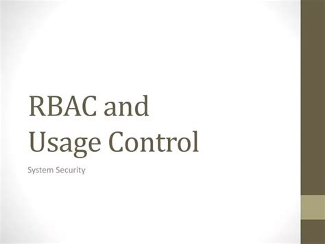 Ppt Rbac And Usage Control Powerpoint Presentation Free Download Id 2001736