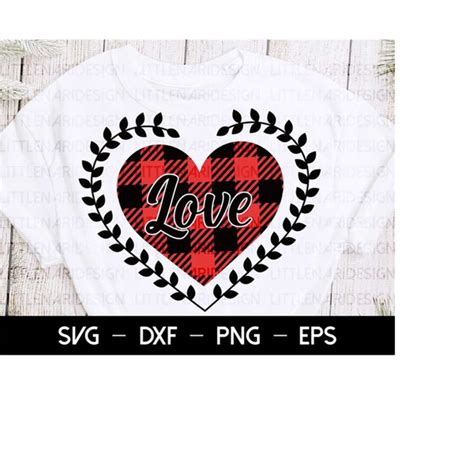 Buffalo Plaid Love Svg Heart Svg Flower Svg Love Svg Val Inspire