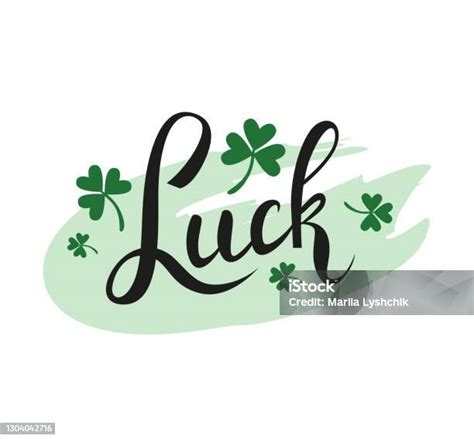 세인트 패트릭의 날 아일랜드 휴일에 대한 아름다운 필기 글자와 녹색 클로버 잎 행운 인사말 카드 디자인 벡터 0명에 대한 스톡 벡터 아트 및 기타 이미지 Istock