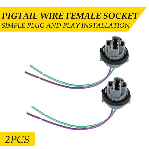 7440 Bulb Pigtail Female Socket Wire Front Turn Signal Light Harness