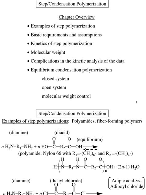 Chapter 3 Step Condensation Polymerization 2 Pdf Polymerization Nylon