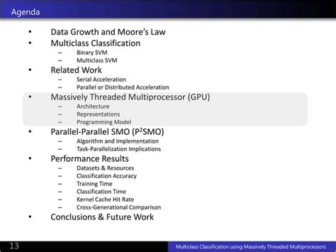 Multiclass Classification Using Massively Threaded Multiprocessors Ppt