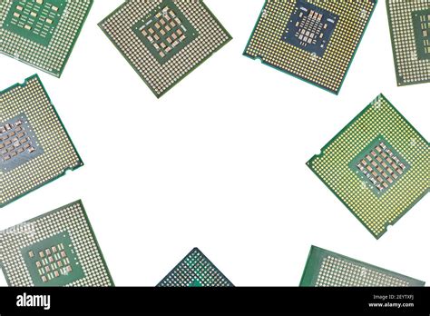 Bunch Of Cpu Central Processor Units Isolated Background Main