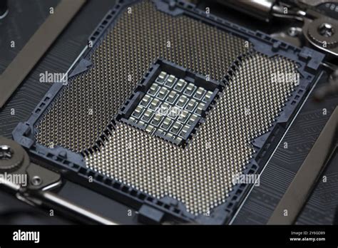 Modern Socket For Central Processor Unit CPU On Motherboard Stock Photo Alamy