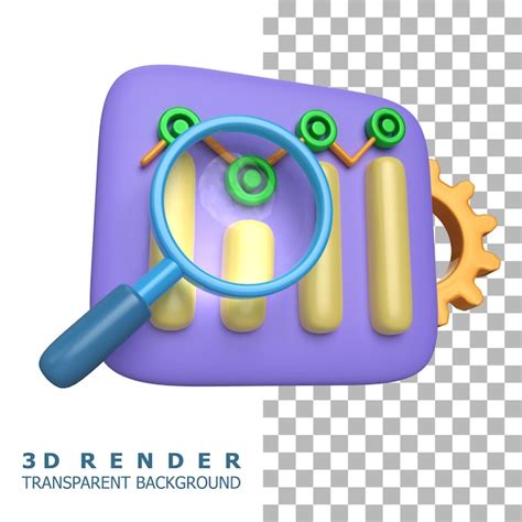 premium psd data analysis 3d render