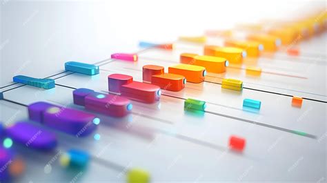 3d Glossy Timeline Interface Representing Project Milestones Concept As A Glossy Timeline