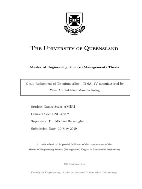 Grain Refinement Of Titanium Alloy Ti 6al 4v Manufactured By Wire Arc Additive Manufacturing