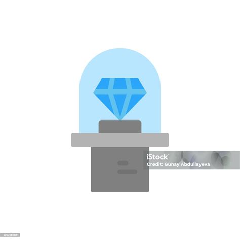 다이아몬드 박물관 아이콘 Ui 및 Ux 웹 사이트 또는 모바일 응용 프로그램에 대한 역사적 사물 아이콘의 간단한 색상 벡터 요소 개념에 대한 스톡 벡터 아트 및 기타 이미지