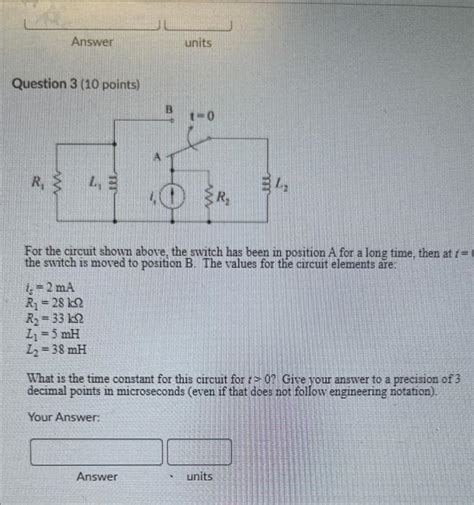 Solved Question 3 10 Points For The Circuit Shown Above