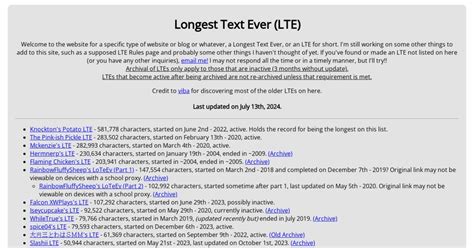 The Longest Text Ever