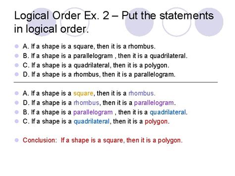 Logical Sequencing Conditional Statements Conditional Statements L A