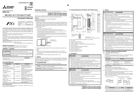 Mitsubishi Electric Melsec Iq F Fx5 4ad Pt Adp Hardware Manual Pdf Download Manualslib