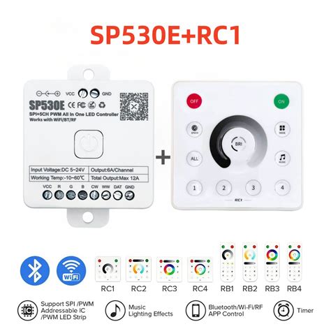 SP E All In One LED Controller WM RC Single Channel Remote Control CH PWM SPI Pixels For LED