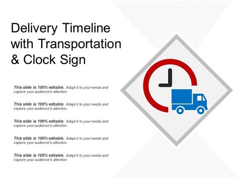 Delivery Timeline With Transportation And Clock Sign PowerPoint Presentation Pictures PPT
