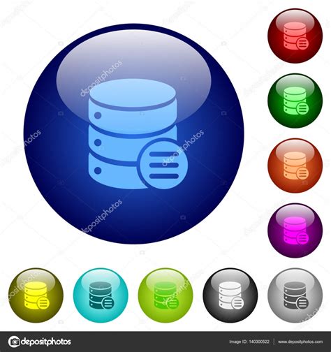 Database Options Color Glass Buttons Stock Vector Image By Renegadehomie