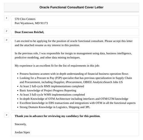 Oracle Functional Consultant Cover Letter Velvet Jobs