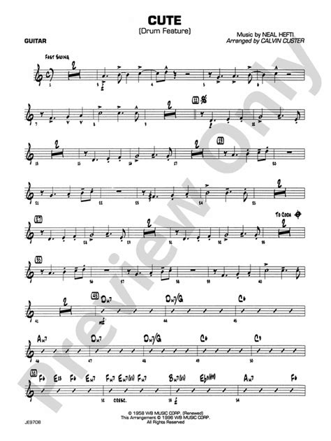 Cute Guitar Guitar Part Digital Sheet Music Download